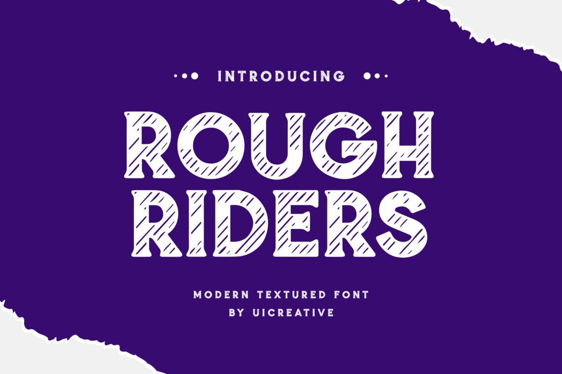Rough Riders Modern Textured Font - UI Creative
