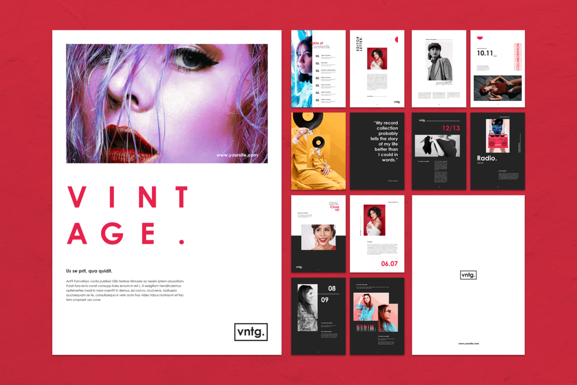 Magazine Template - Vintage Style - UI Creative