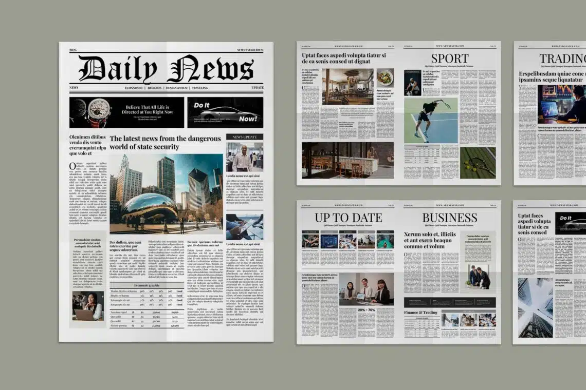 Elegant Modern Classic Newspaper Template - UI Creative