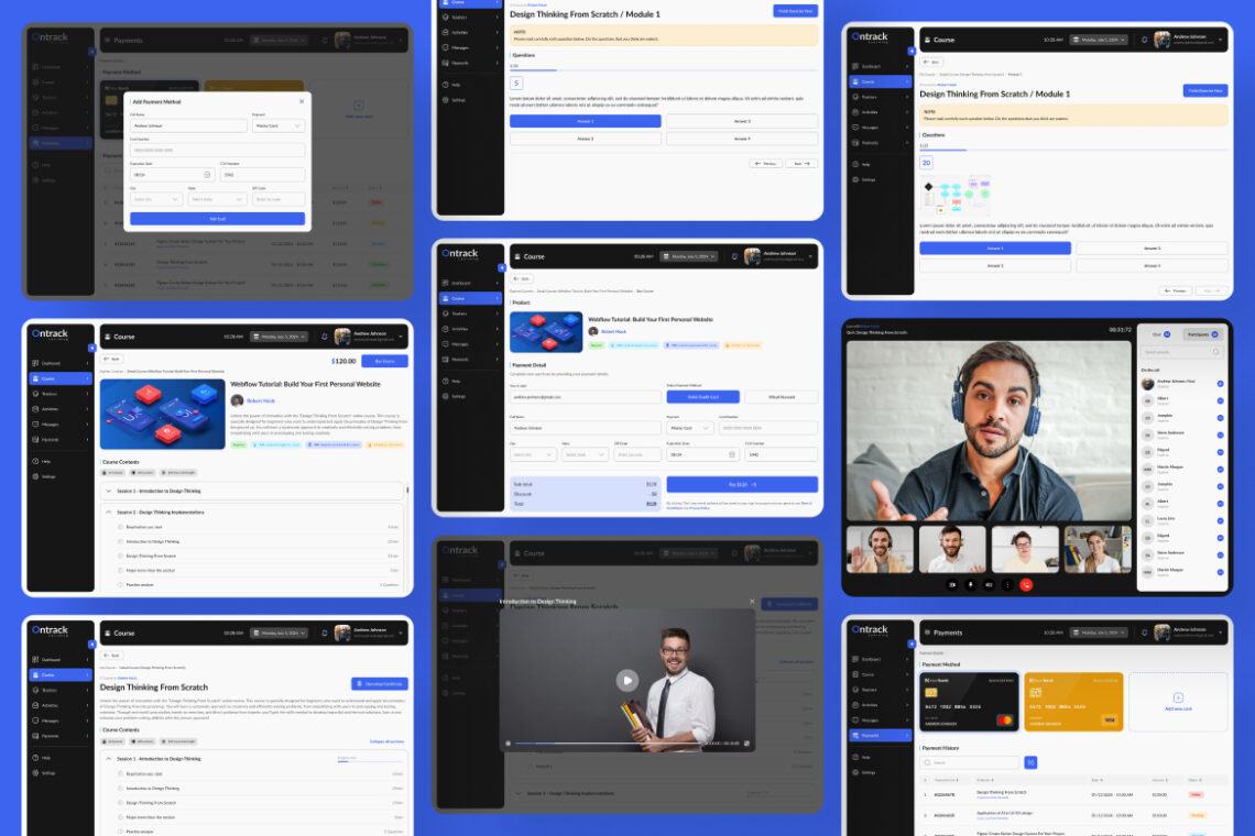 LMS Design Web Landing Page UI KIT - UI Creative