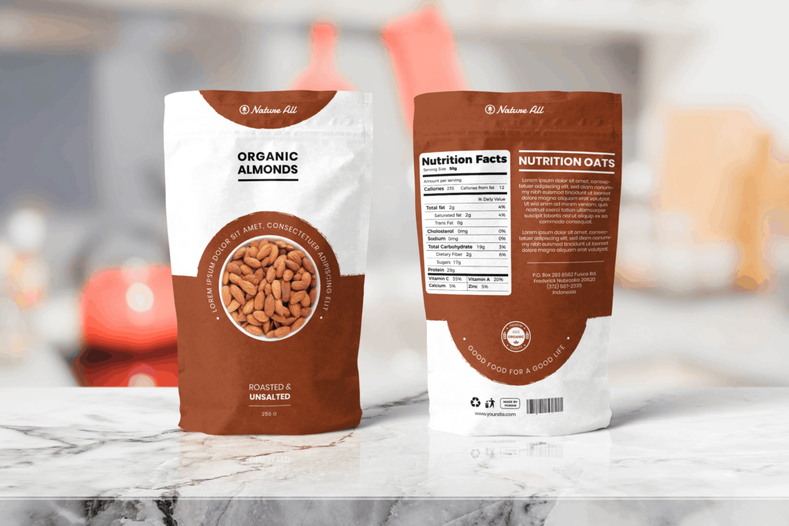 Packaging Template - Organic Almonds - UI Creative